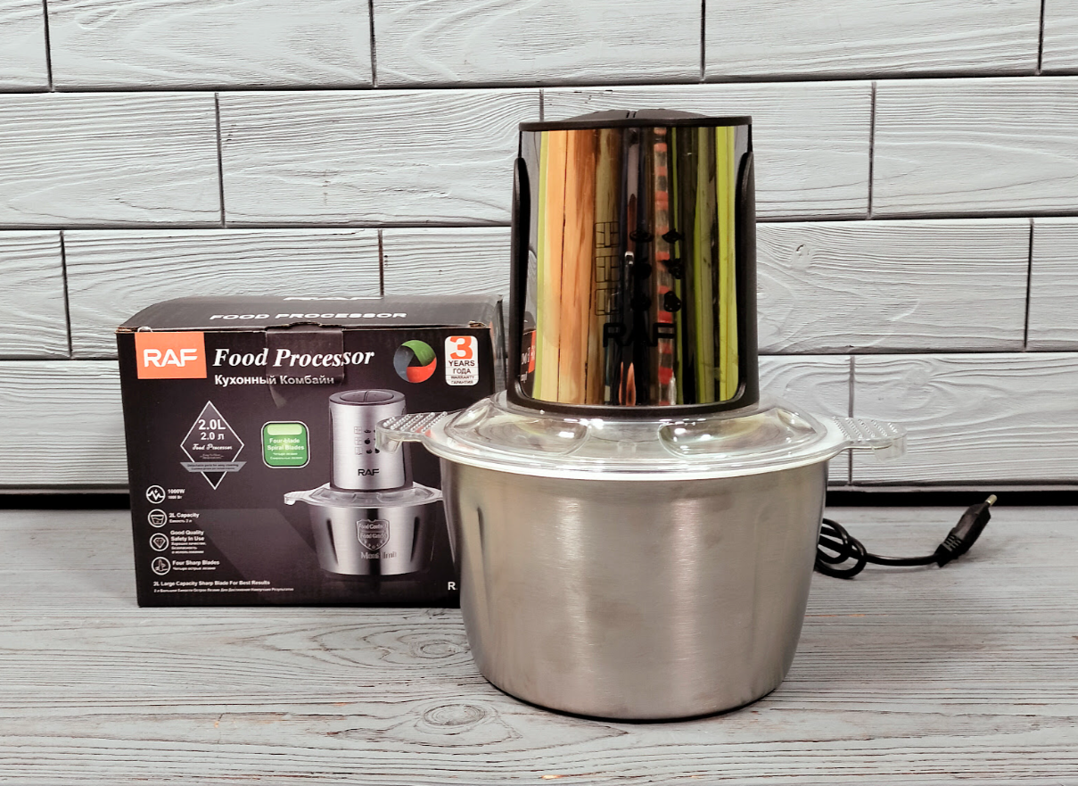 Купити Блендер подрібнювач із металевою чашею кухонний 2 л 1000 Вт RAF R7019 / Подрібнювач ...
