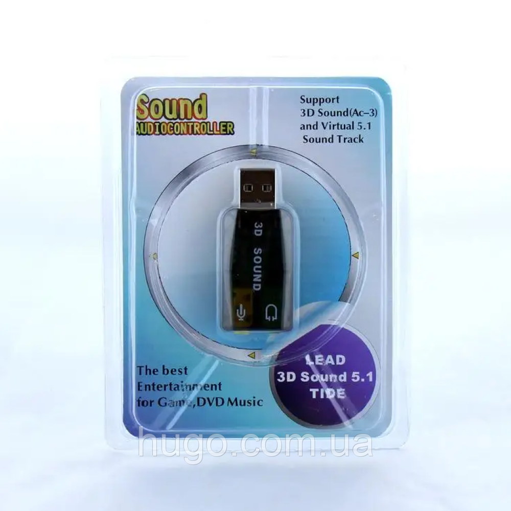 Купить Звуковая карта USB 3D Sound 5,1 / Внешний звуковой адаптер для ...