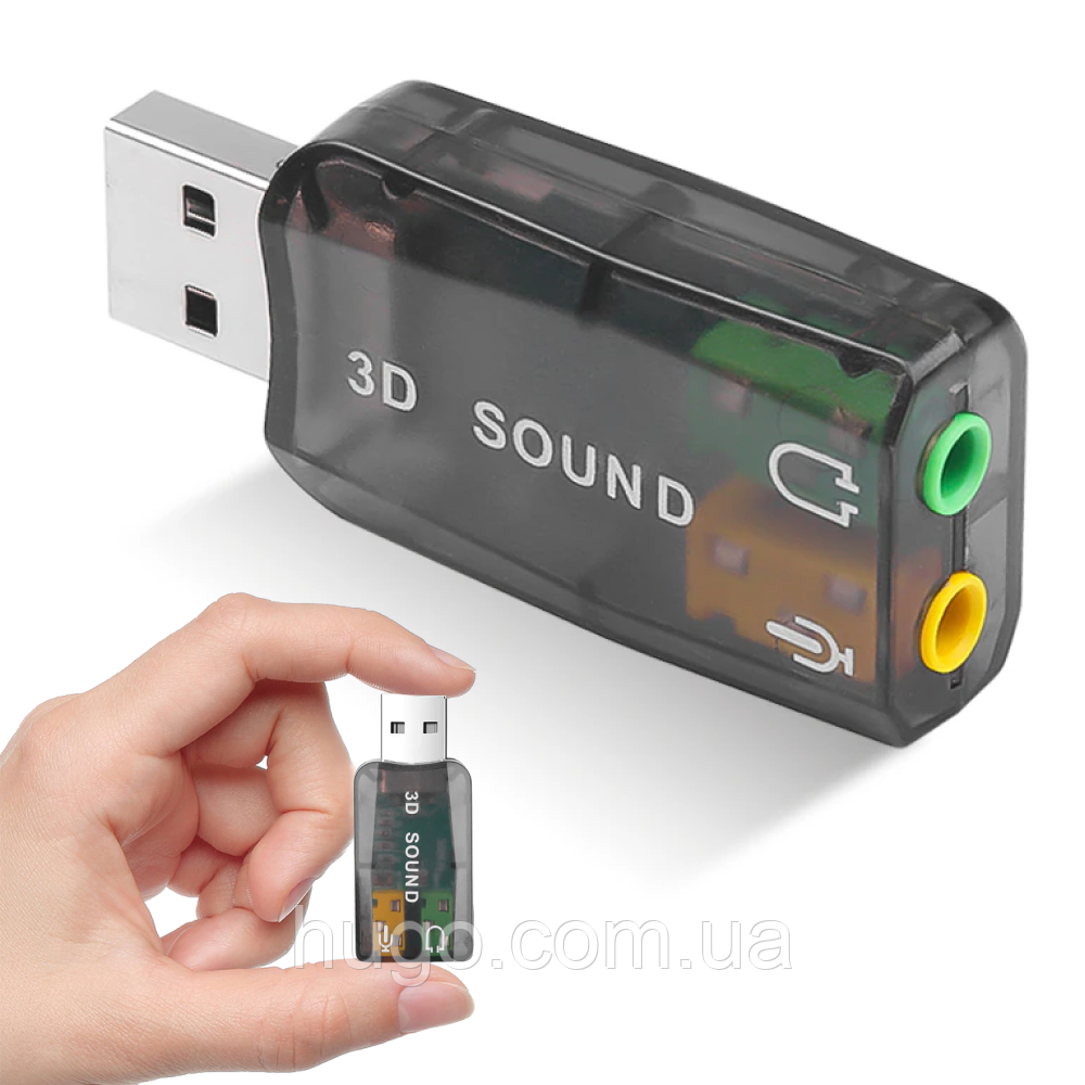 Звуковая Карта Usb 3d Sound 5 1 Внешний Звуковой Адаптер для Ноутбука