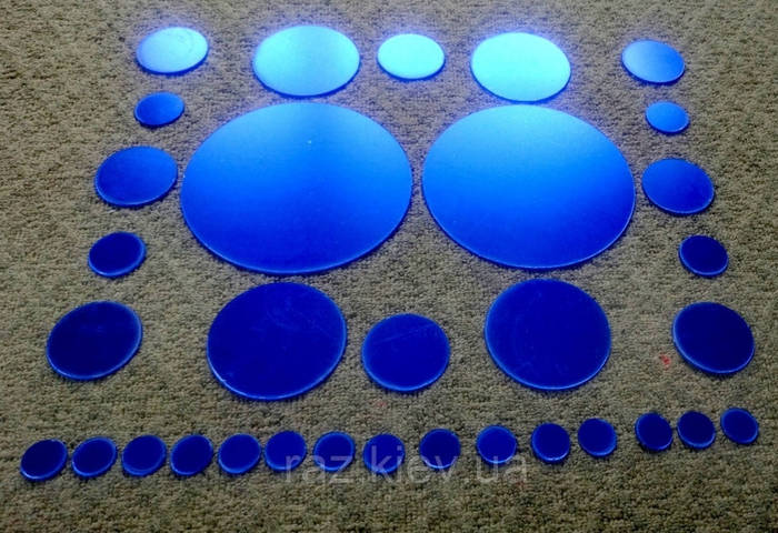 Зеркальные акриловые наклейки круги диаметр от 2см до 13,5см ...