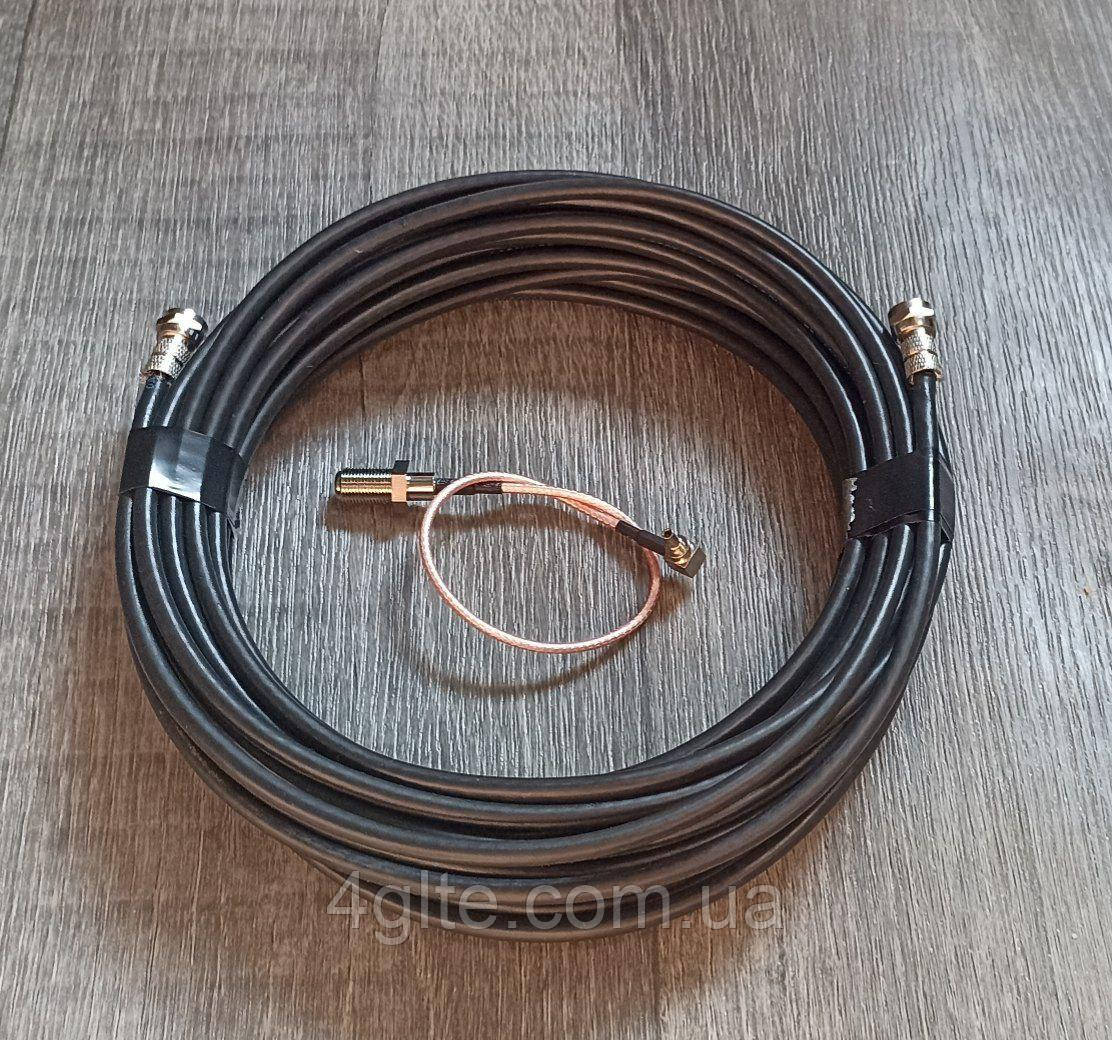 Коаксіальний кабель RG58 50 Ом 5 метрів + F-роз'єми + антенний ...