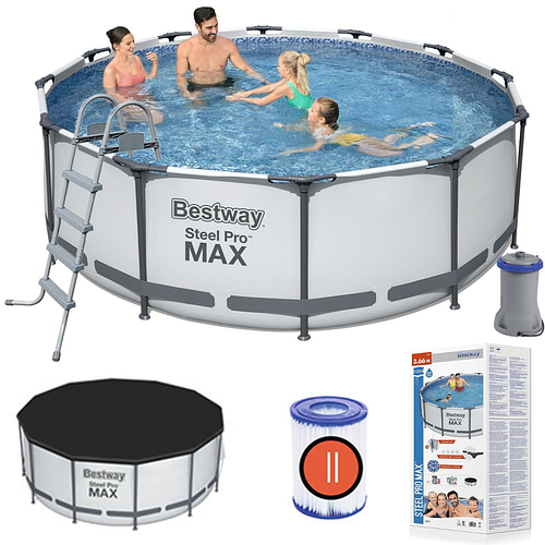 Купить Бассейн каркасный Bestway круглый с фильтром и лестницей 366х122 ...