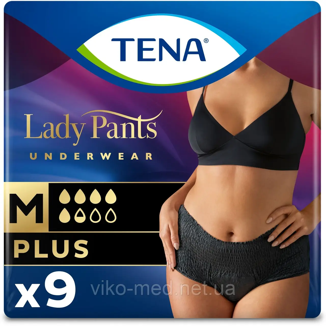 Урологические трусы для женщин Tena Lady Pants Plus Black M, 9 шт ...