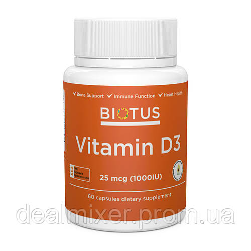 Купити Вітамін Д3 Vitamin D3 Biotus 1000 МО 60 капсул DR, код: 7289458 ...