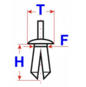 Купити Нажимний кріплення з одного капелюшком VW, Білий, ціна 8 грн ...