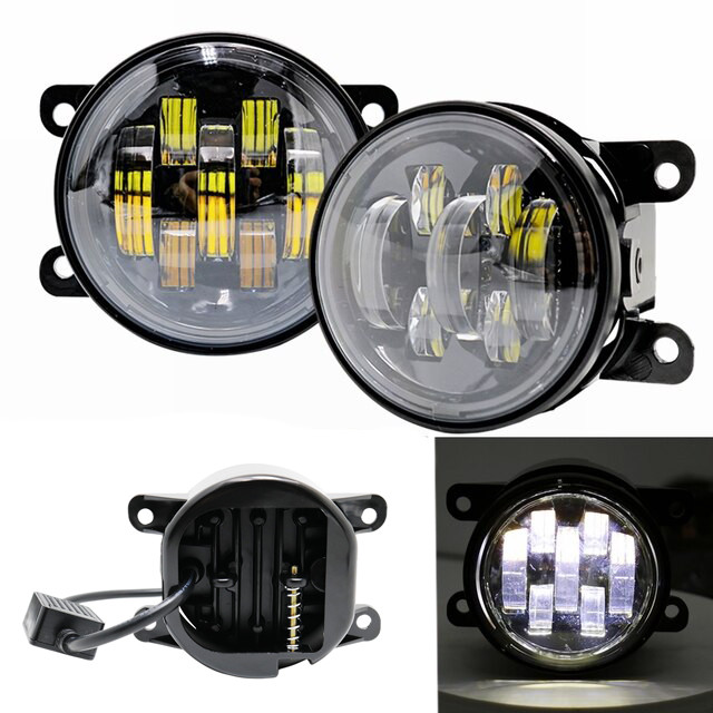 Светодиодные противотуманные фары Led 7 линз круглая 90мм 70W 3,5" Рено ...