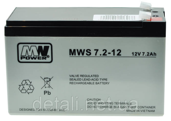 Аккумулятор MW Power MWS 7.2-12 12V 7.2Ah гелевый (ID#1728118318), цена: 730 ₴, купить на Prom.ua
