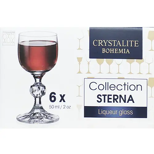Купить Рюмки для водки bohemia Sterna 50 мл 6шт на ножке богемское стекло прозрачный Чехия, цена ...