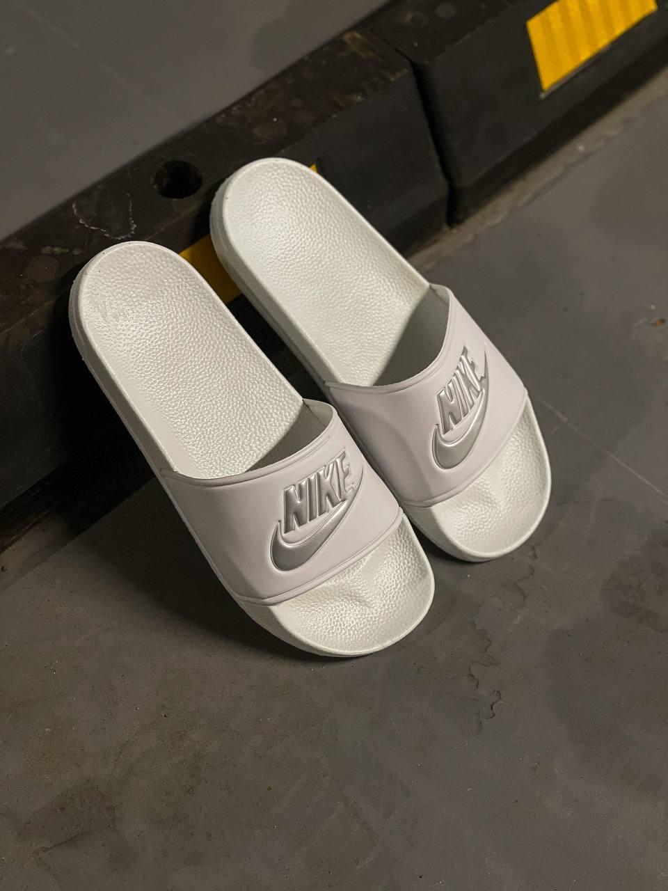 Шлепанцы мужские Nike белые найк тапочки шлепки сланцы лето резиновые ...