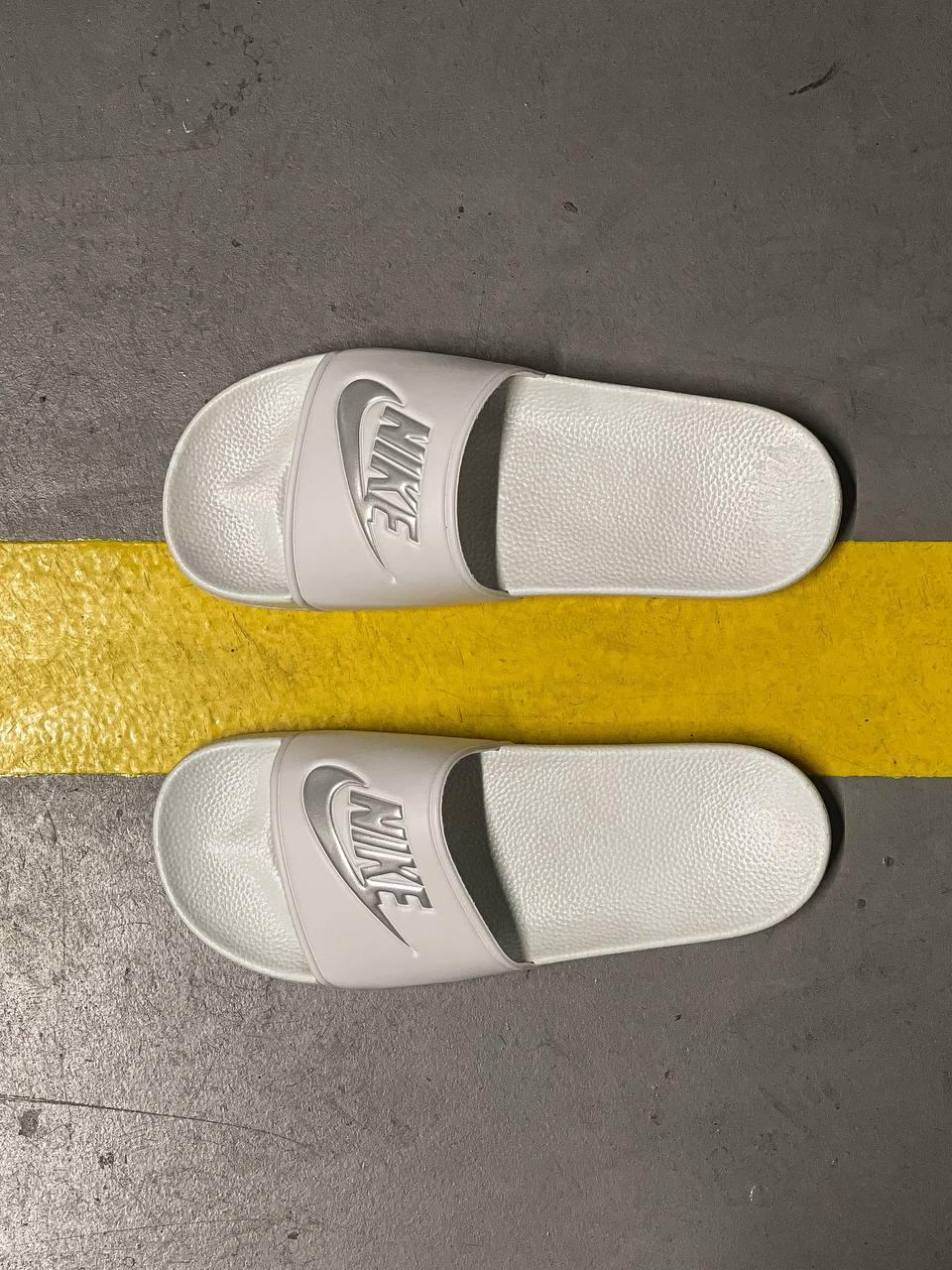 Шлепанцы мужские Nike белые найк тапочки шлепки сланцы лето резиновые ...