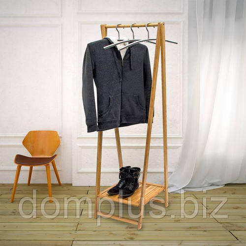 Бамбуковая вешалка для одежды с подставкой для обуви (ID#1853148467 ...