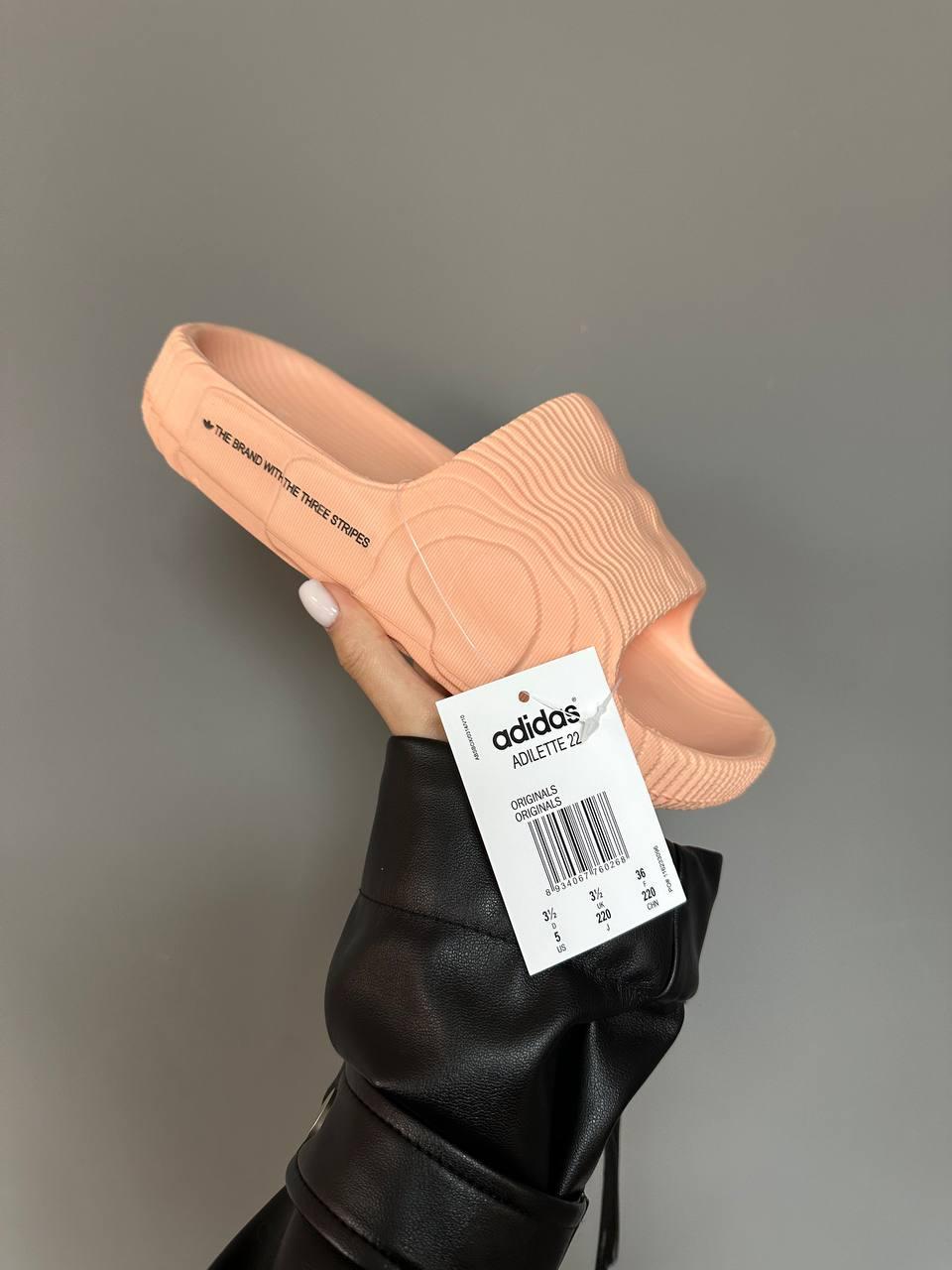 Женские шлепанцы Adidas Adilette Slide Peach персиковые резиновые ...