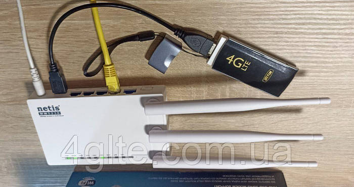 Бездротовий роутер Netis MW5230 + 4G модем Huawei E392u-12 (3 * 5 дБ ...