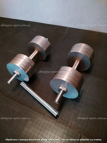 Гантели наборные 2 по 30 кг + Переходник для штанги диски металлические ...