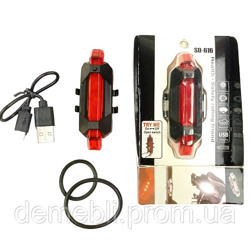 Купить Габаритный фонарь велосипедный SD-616 Задний аккумуляторный велофонарь Красный свет BIKE ...