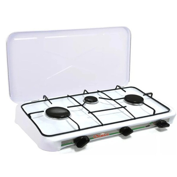 Настільна Газова Плита R 2855 на 3 Конфорки Портативна Пічка Туристична Газова Плита для