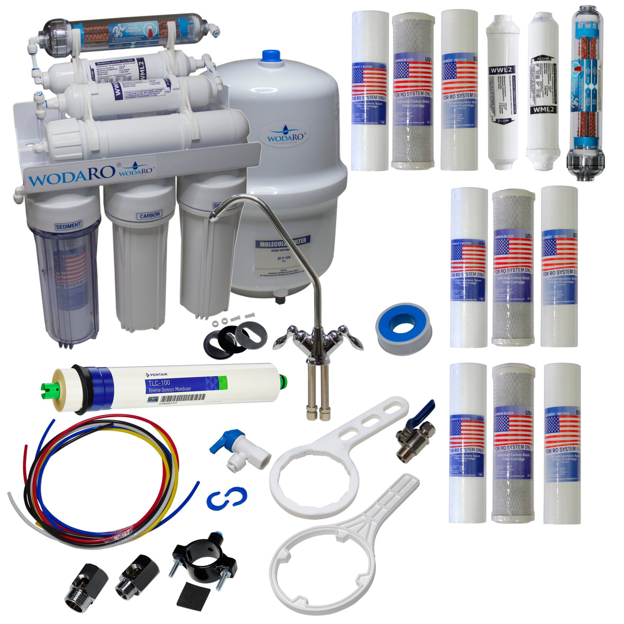 Фільтр для води зі зворотним осмосом RO7 Eco + 2 річний запас фільтрів ...