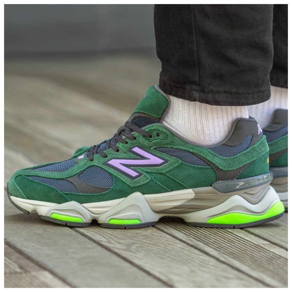 Мужские / Женские Кроссовки New Balance 9060 Green, Зелёные Замшевые ...