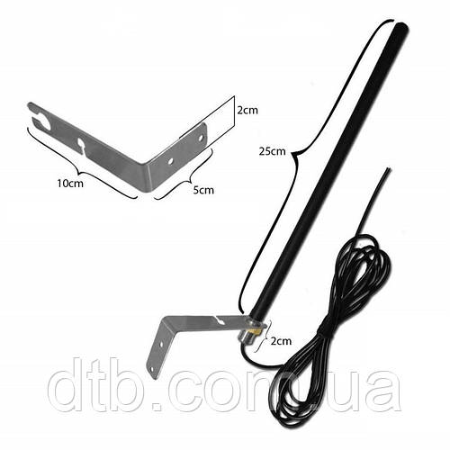 Антенна универсальная 433-433,92 Мгц для ворот и шлагбаумов кабель 2м ...