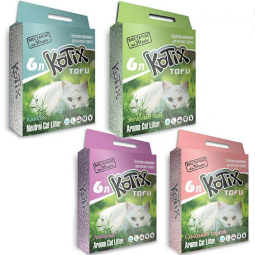 Купить Kotix Tofu Classic Соевый наполнитель Котикс Тофу без аромата в кошачий туалет 6 л ...