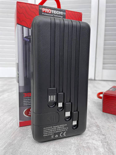 Купити Повербанк ProTech 30000 mAh, зі швидкою зарядкою з ліхтариком black 4-0\&, ціна 2500 ...