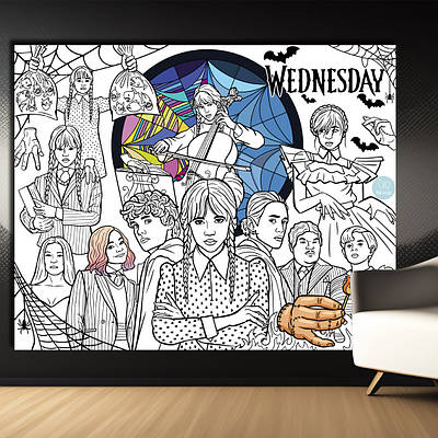 Розмальовка Венсдей / Wednesday Мега велика розмальовка набір із ...
