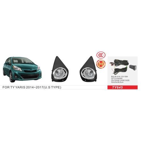 Фары Доп.модель Toyota Yaris 2014-17/TY-645A/H11-12V55W/эл.проводка (TY ...