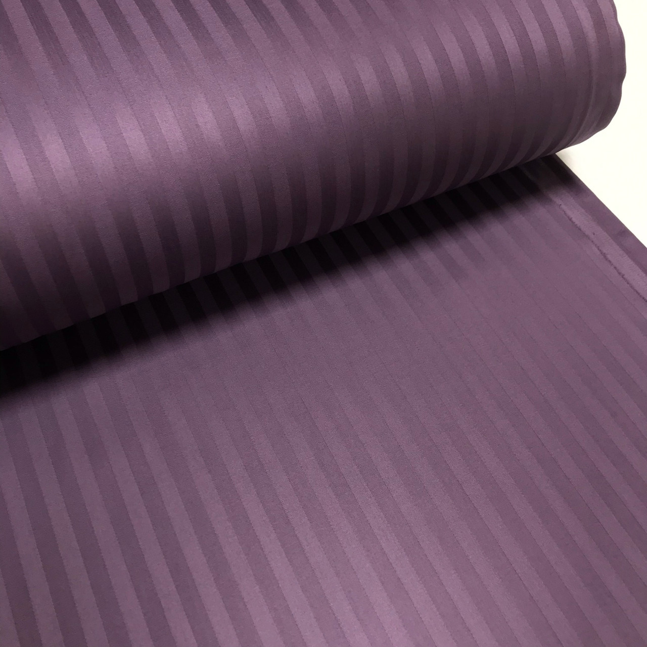 Страйп Сатин 100% хлопок (ТУРЦИЯ шир. 2,4 м) цвет слива ОТРЕЗ (0,8*2,4 ...