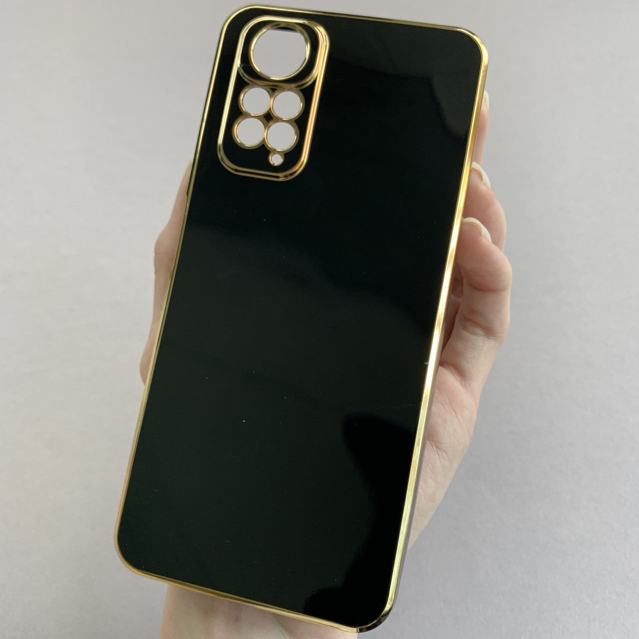 Чохол для Xiaomi Redmi Note 11 глянцевий із золотою окантовкою чохол на ...