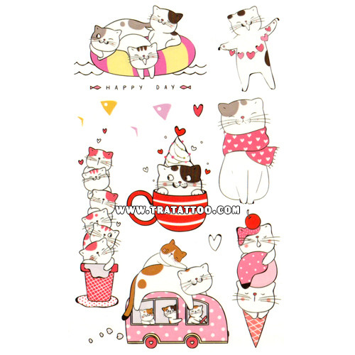 Купити Дитячі тату наклейки Party з котиками світяться у темряві ціна 50 ₴ Prom Ua Id