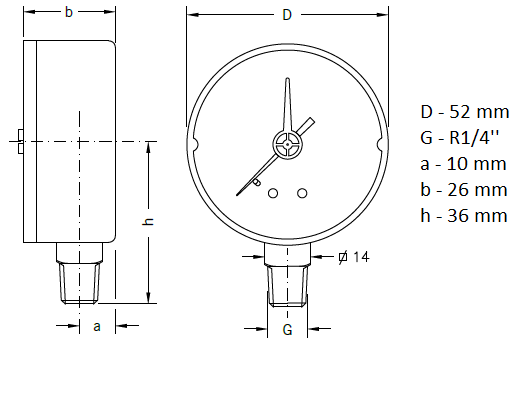 Купить Манометр радиальный Cewal M 50 RP IR 6 bar (Ø52mm 0-6Bar), цена 247 ₴ — Prom.ua (ID ...
