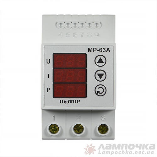 Купить Реле напряжения DigiTOP на DIN-рейку MP-63A (63-80А) многофункциональное, цена 1475 ...