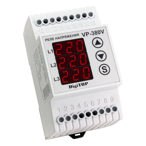 Купити Реле напруги DigiTOP на DIN-рейку VP-380V V-protector 3Ф лінійне ...