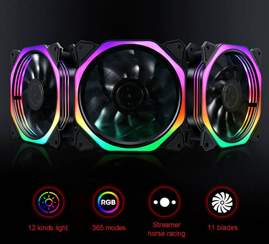 Купить Вентилятор 120мм INPLAY M10 Rainbow RGB 3pin+Molex 1200RPM, цена ...