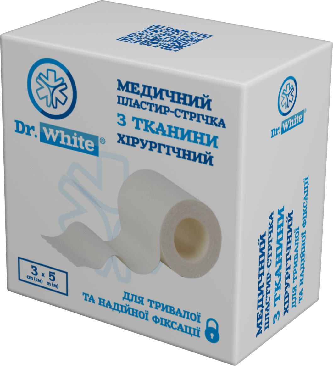 Купить Медицинский пластырь-лента из ткани хирургический Dr. White 3см ...