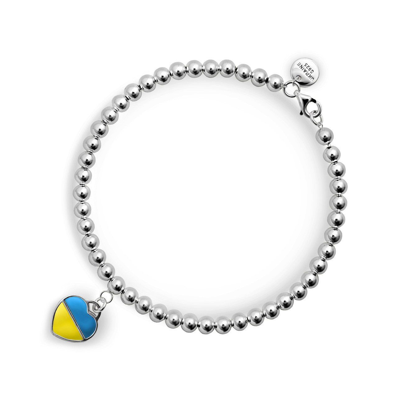 Срібний браслет з намистин "З Україною в серці" (ID#1664172924), цена ...