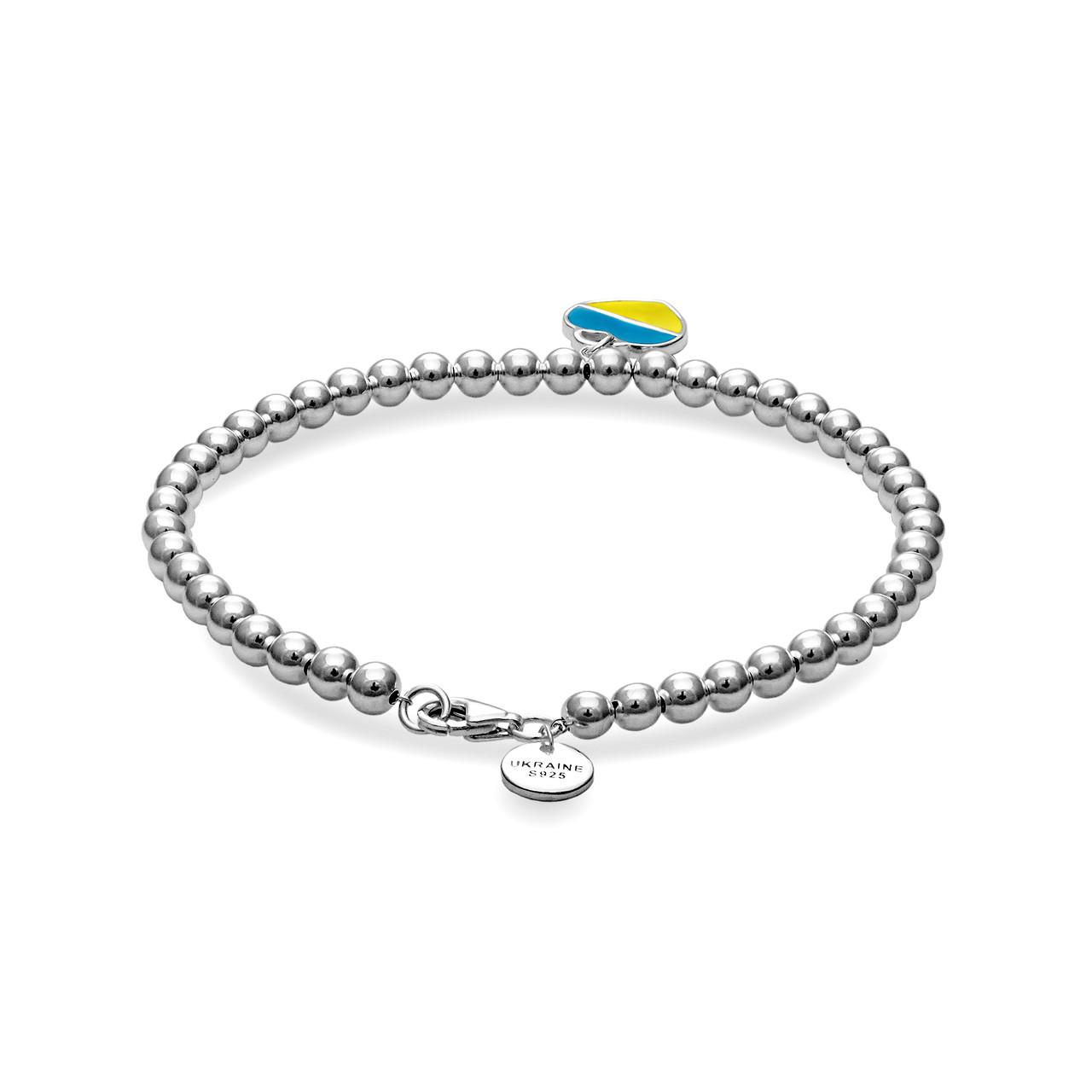 Срібний браслет з намистин "З Україною в серці" (ID#1664172924), цена ...