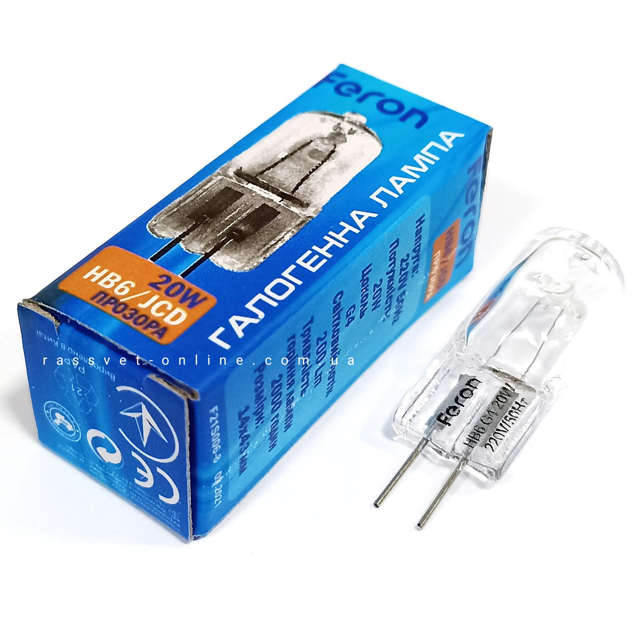Галогенная лампа Feron G4 220V 20W капсульная JCD HB6 3000K (лампа в ...