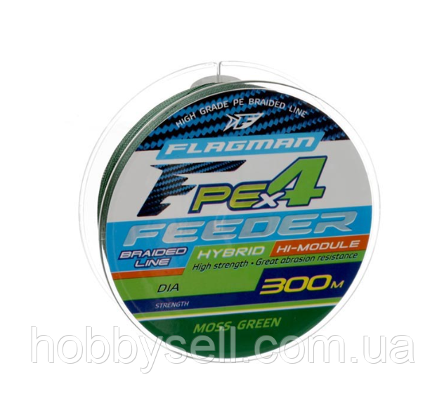 Купить Фидерный шнур Flagman PE Hybrid X4 Feeder Moss Green 300м 0.14мм ...