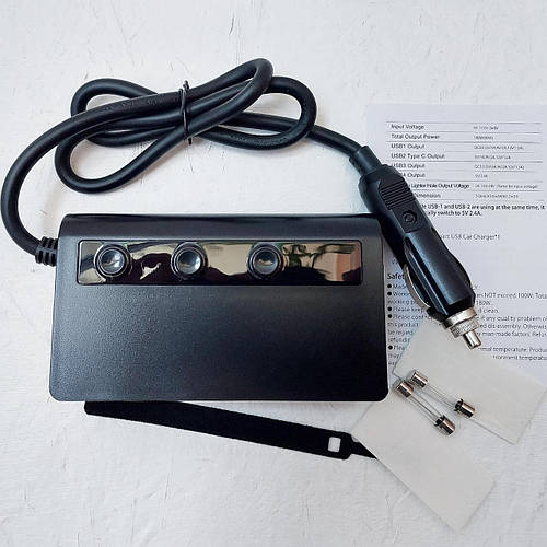 Купить Разветвитель прикуривателя для авто 12-24 вольт на 3 гнезда usb ...
