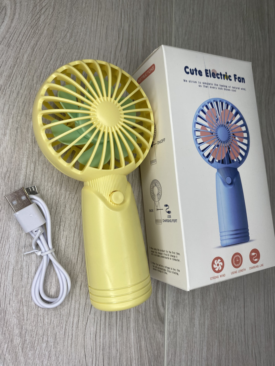 Портативний ручний міні вентилятор з акумулятором Cute Electric Fan (ID ...