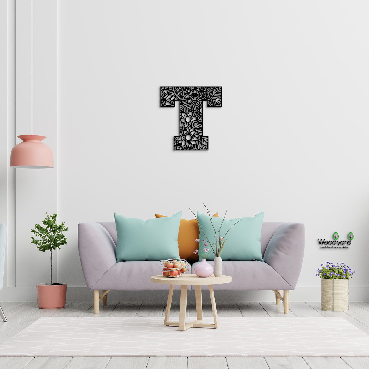 Панно Буква T 15x15 см - Картини та лофт декор з дерева на стіну. (ID ...
