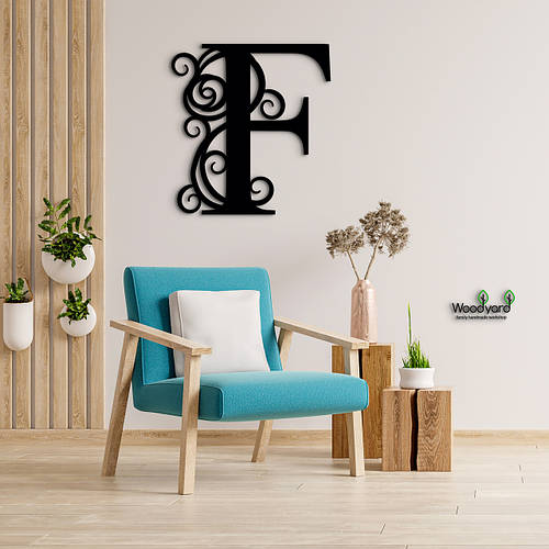 Панно Буква F 15x15 см - Картини та лофт декор з дерева на стіну. (ID ...