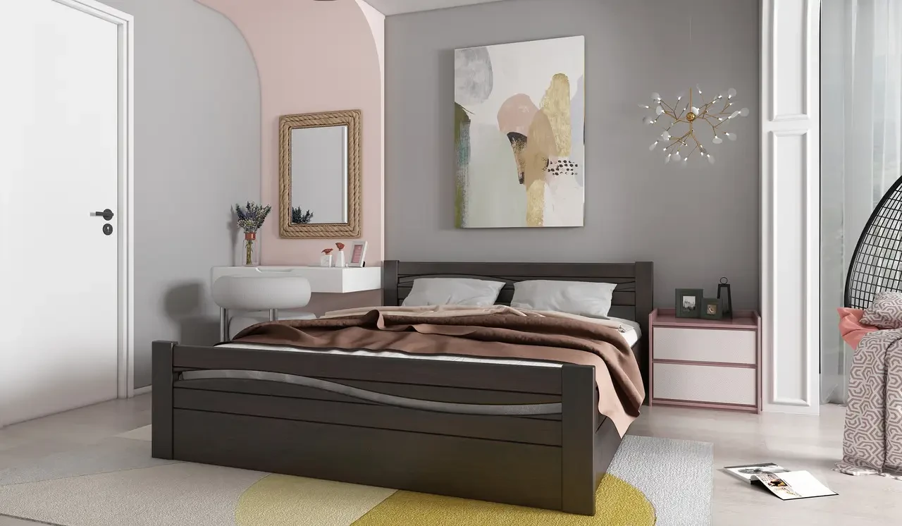 Ліжко з підйомним механізмом «ХВИЛЯ ПМ продаж ціна у Києві Ліжка від Меблі Еко 1861606313