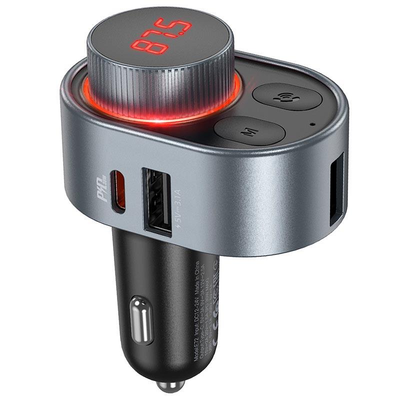 Адаптер автомобильный HOCO Alegria car BT FM transmitter E72 |2USB/Type ...