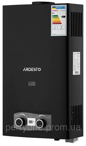 ARDESTO Газова колонка X2, 10 л/хв., 20 кВт, розпалювання від батарейок, чорний PER (ID ...