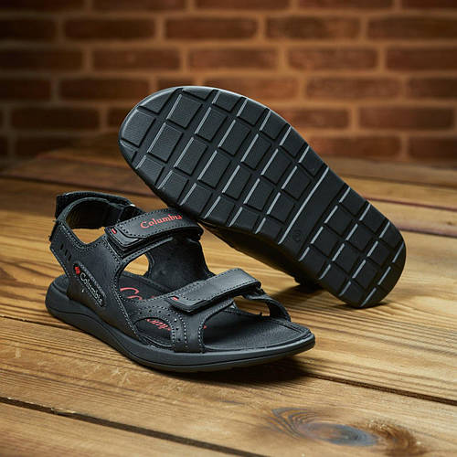 Купить Сандалии мужские кожаные летние босоножки для мужчин черные спортивные из натуральной