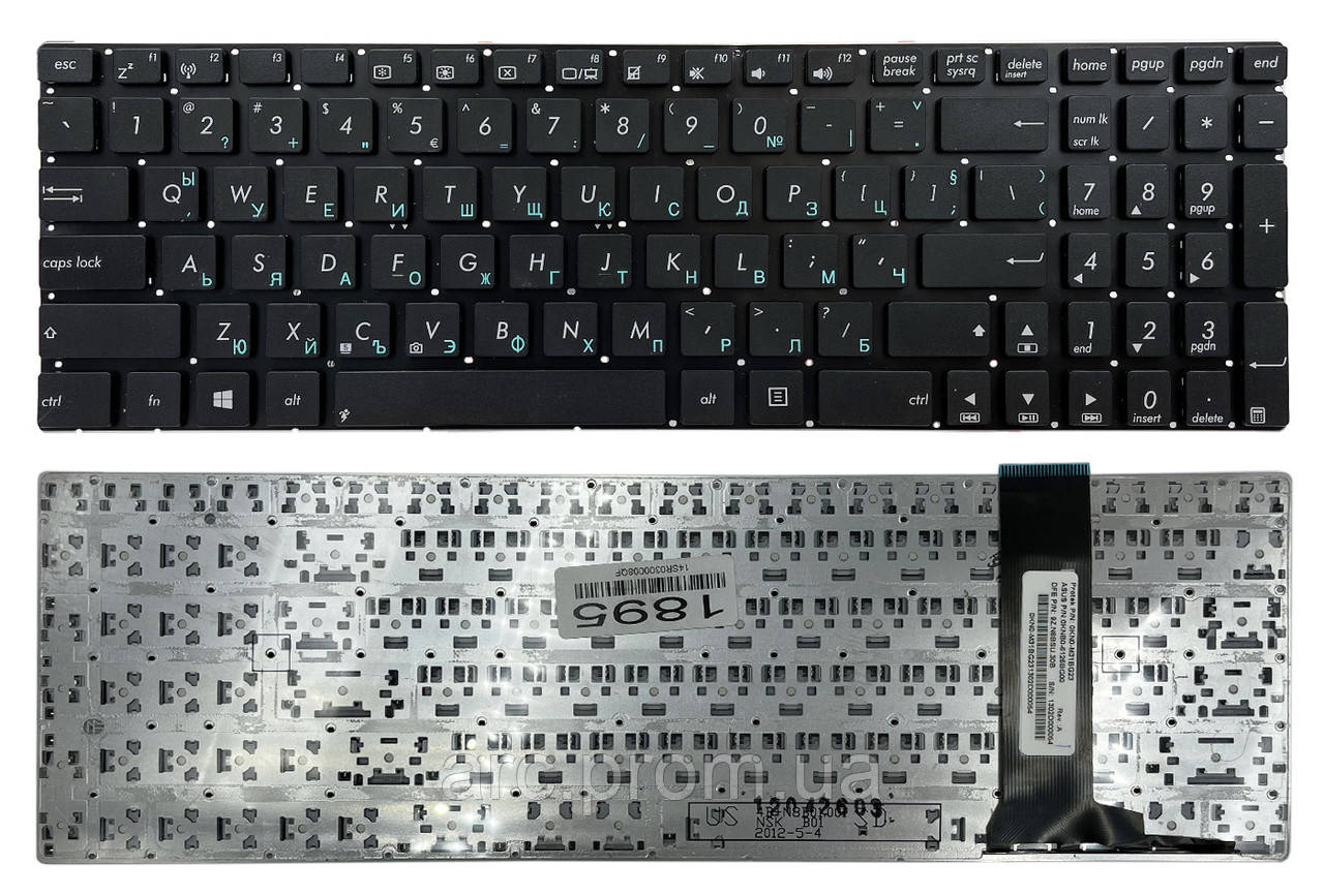 Оригінальна клавіатура Asus N56 N56V N76 N76V N550 N750 Q550 R501 R750 ...