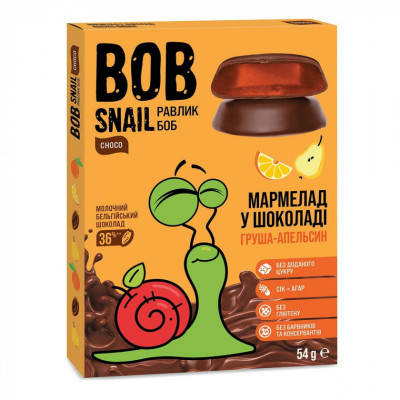 Купить Мармелад Bob Snail Груша Апельсин в молочном шоколаде 54 г ...
