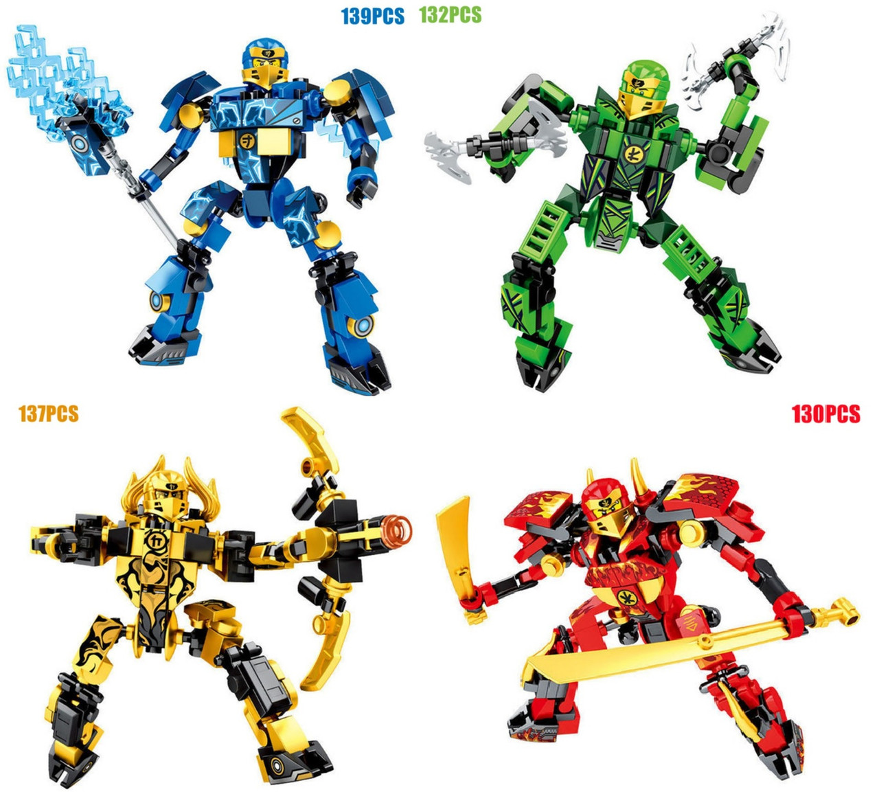 Набор конструктор Роботы Ниндзяго 4 шт. (для лего, LEGO Ninjago) (ID ...